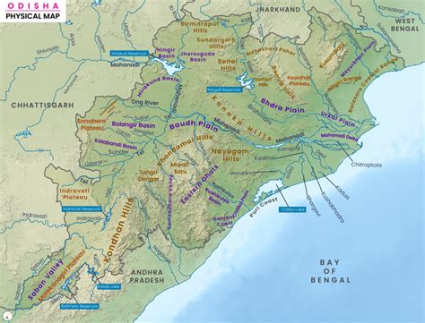 Odisha Physical Map UPSC