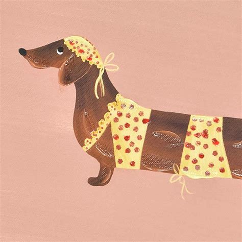 Bikini Dachshund Dog Canvas Wall Art 16x12 At Home