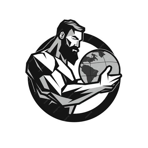 Premium Photo Atlas Embracing Earth A Striking Blackline Sculpture On