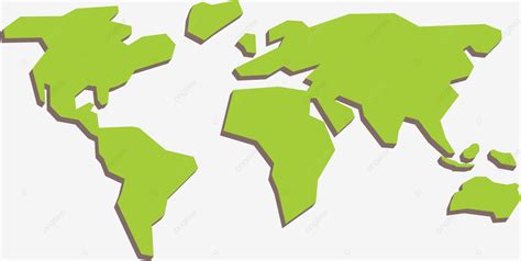 World Map With Simple Modern Cartoon Line Art Design