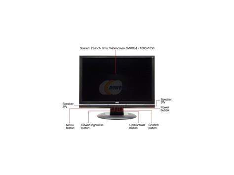 AOC 22 Active Matrix TFT LCD WSXGA LCD Monitor 5 Ms 1680 X 1050 D Sub DVI D 22LVWk Newegg Com