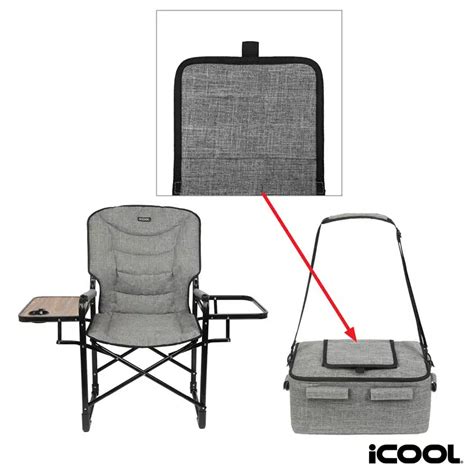 Custom Icool Twin Peaks Deluxe Camping Chair With 18 Can Cooler With