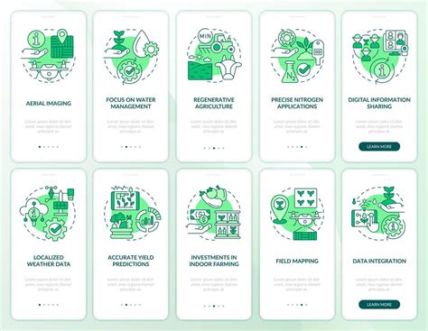Farming Trends Green Onboarding Mobile App Screen Set 7004337 Vector