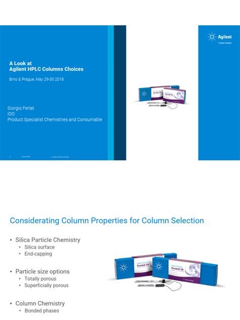 A Look At Agilent Hplc Columns Choices G Ferlat Agilent Pdf High