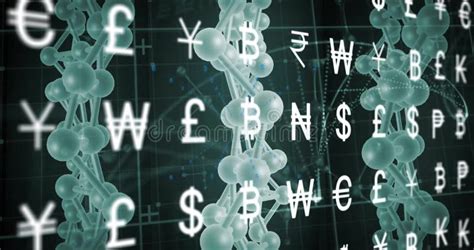 Image Of Data Processing And Dna Strands Over Currency Symbols Stock Image Image Of Computing