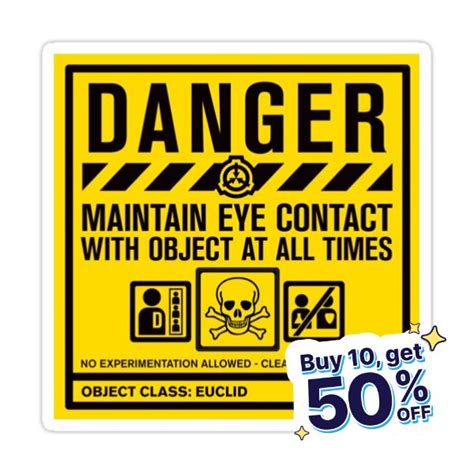Scp 173 Warning Sign Sticker By Narshero Scp Signs Warning Signs