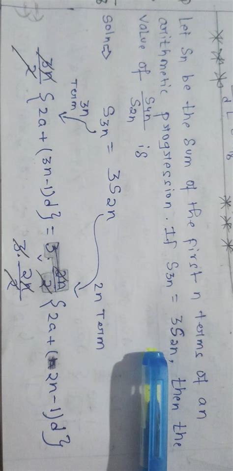 Let Sn Be The Sum Of The First N Terms Of An Arithmetic Progression If