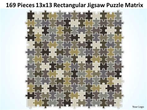 Pieces X Rectangular Jigsaw Puzzle Matrix Powerpoint Templates PowerPoint Slide