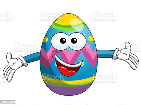 Decorated Mascot Easter Egg Hug Or Open Arms Isolated Stock Illustration Download Image Now