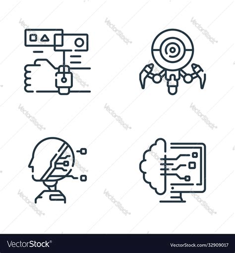 Robotics Line Icons Linear Set Quality Line Set Vector Image