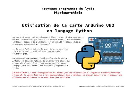 Programmer Carte Arduino Langage Python