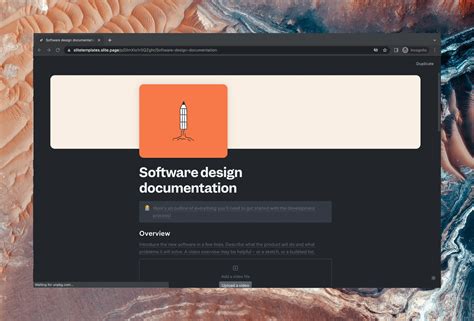 Software Design Documentation Template