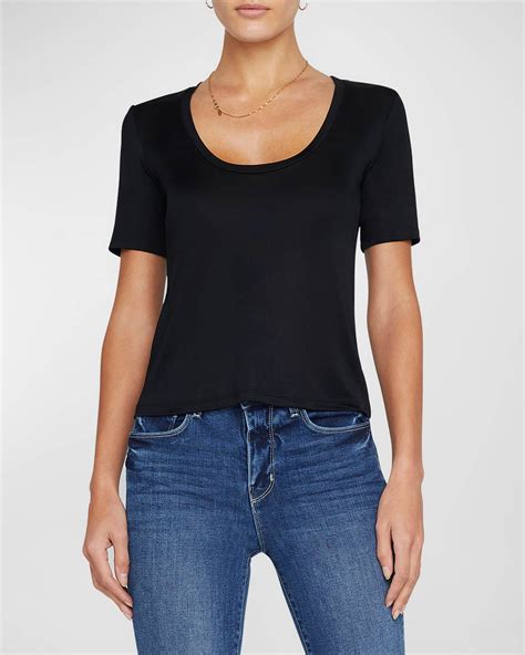 Lagence Felice Short Sleeve Scoop Neck Tee Neiman Marcus