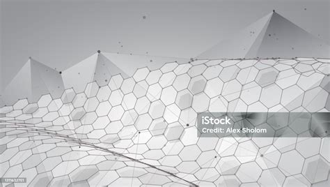 육각형과 추상적 인 벡터 배경 3d 디자인 가상 세계 3차원 형태에 대한 스톡 벡터 아트 및 기타 이미지 3차원 형태 가능성 가상현실 Istock