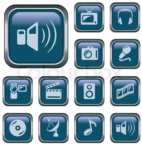 Multimedia Buttons Stock Vector Colourbox