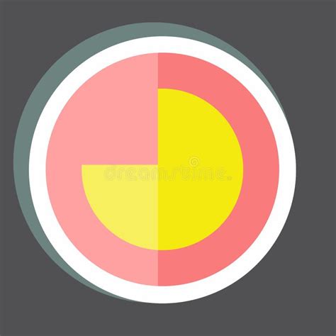 Pie Chart Sticker In Trendy Isolated On Black Background Stock Illustration Illustration Of