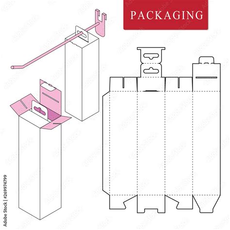 Packaging For Hang With Hook Vector Illustration Of Packaging Isolated White Retail Mock Up
