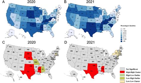 State Level Variation And Local Moran Spatial Autocorrelation Analysis Download Scientific