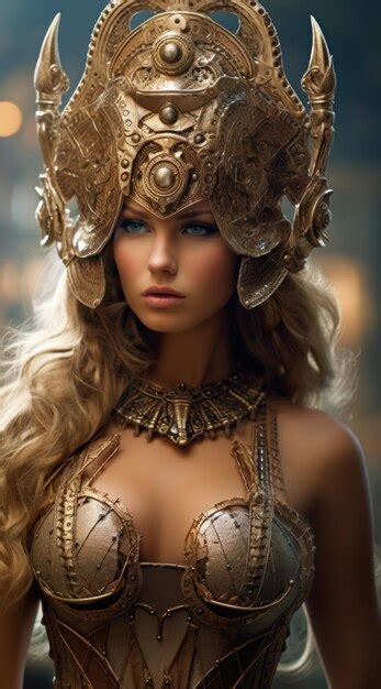 Premium AI Image A Woman Wearing A Gold Garment