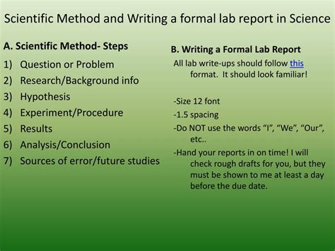 PPT Scientific Method And Writing A Formal Lab Report In Science PowerPoint Presentation ID