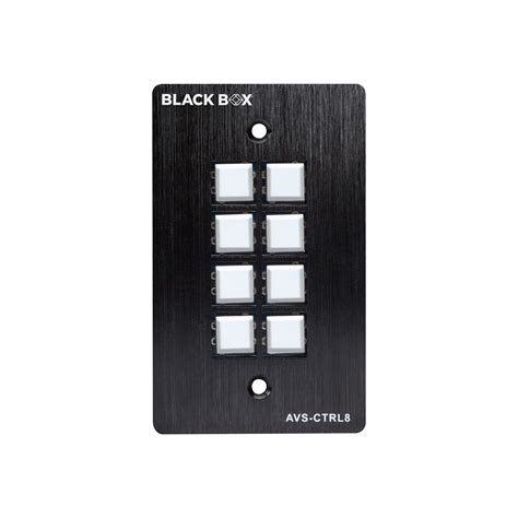 Wallplate Control Panel RS232 8 Button Black Box