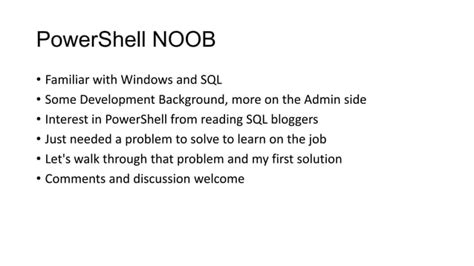 My First Powershell Script Ppt