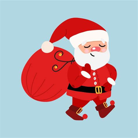 Illustration Vectorielle De Noël Avec Le Père Noël De Noël En Style