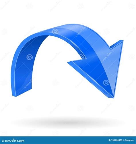 Blue Down Arrow D Shiny Web Icon Stock Vector Illustration Of Direction Vector