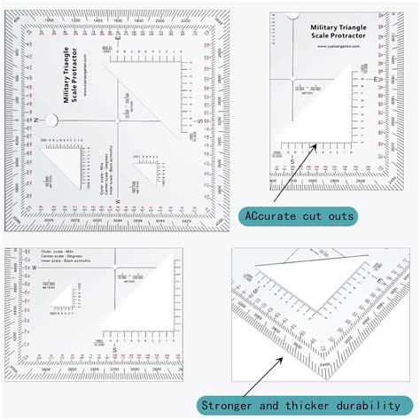 Military Map Tools Set Utm Mgrs Protractor And Coordinate Scale For Land