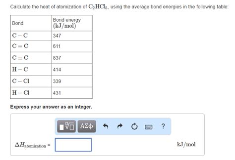 Solved Calculate The Heat Of Atomization Of C2 Hc5 Using