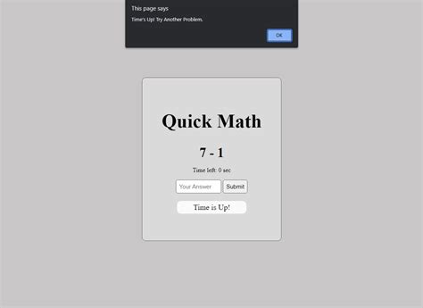 Quick Math Using Html Css And Javascript With Source Code Sourcecodester