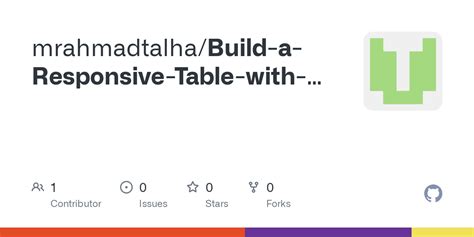 Github Mrahmadtalha Build A Responsive Table With Filter Functionality Using Html Css And