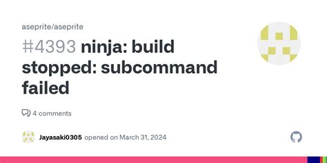 Ninja Build Stopped Subcommand Failed · Issue 4393 · Aseprite