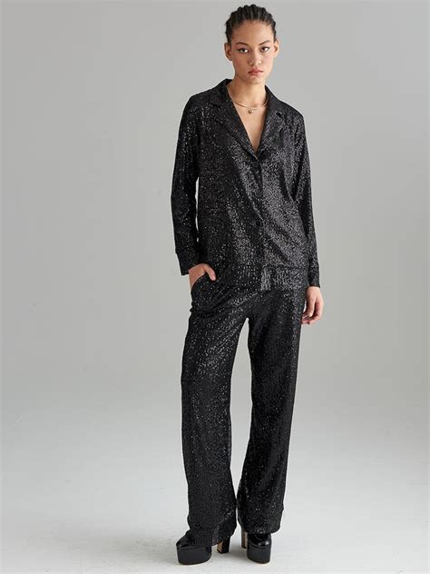 Pullu Pantolon Siyah Rivus