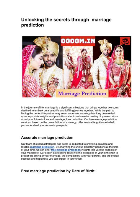 Ppt Unlocking The Secrets Through Marriage Prediction Powerpoint Presentation Id12269059