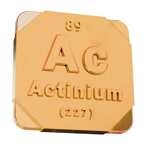 Premium Photo 3d Golden Icon Actinium Ac Element From Periodic Table