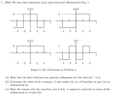 1 20pt We Have Three Functions ϕ1 T ϕ2 T And