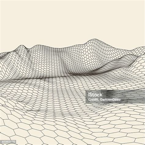 추상 벡터 가로 배경입니다 사이버 스페이스 그리드 3d 기술 일러스트레이션 0명에 대한 스톡 벡터 아트 및 기타 이미지 0명 과학 기하 도형 Istock