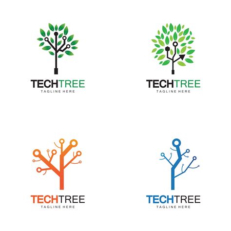 Tech Tree Logo Concept Green Network Technology 2533288 Vector Art At Vecteezy