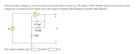 Solved Find The Output Voltage V0 In The Op Amp Circuit Given Below