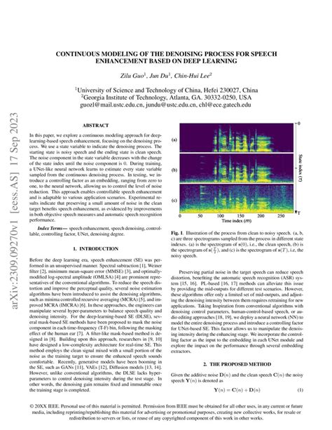 Continuous Modeling Of The Denoising Process For Speech Enhancement