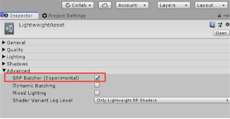 Unity Manual Scriptable Render Pipeline Srp Batcher