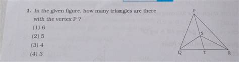 1 In The Given Figure How Many Triangles Are There With The Vertex P