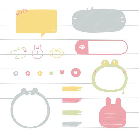 Premium Vector Set Of Cute Hand Drawn Doodle Text Box With Icon