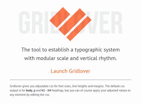 gridlover typographic system with modular scale web resources webappers