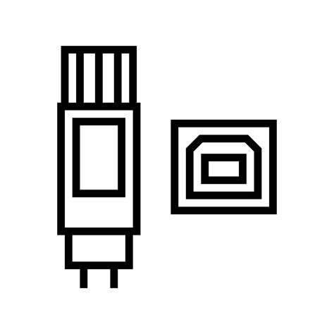 Usb Type B Line Icon Vector Illustration Vector Art At Vecteezy