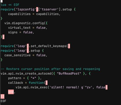 Strange Lua Bracket And End Highlighting Rneovim