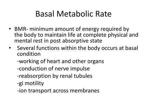 Basal Metabolic Rate PPTX