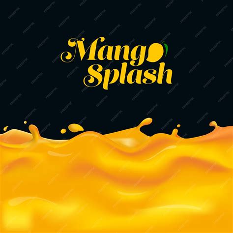 Premium Vector Mango Liquid Splash Juice Background Orange Splash