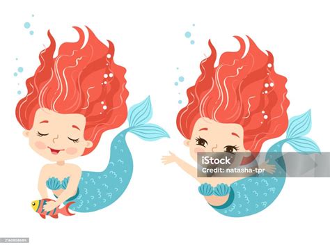 손 익사 벡터 일러스트 레이 션 아름 다운 소녀 인어는 흰색 배경에 고립되어 있습니다 물고기에 대한 스톡 벡터 아트 및 기타 이미지 물고기 분홍 0명 Istock